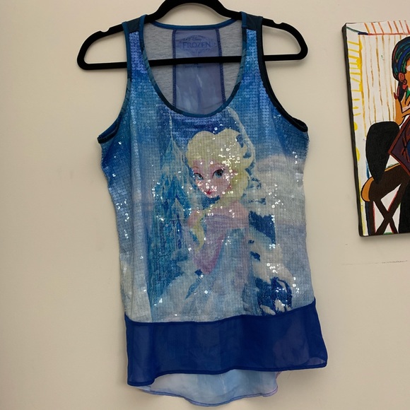 Disney | Tops | Frozen Elsa Sequin Tank | Poshmark
